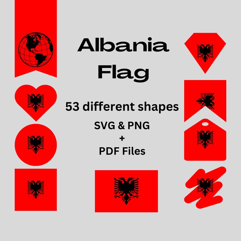 Albania Flag Bundle 53 SVG & PNG Printable Files for Ready to Use ...