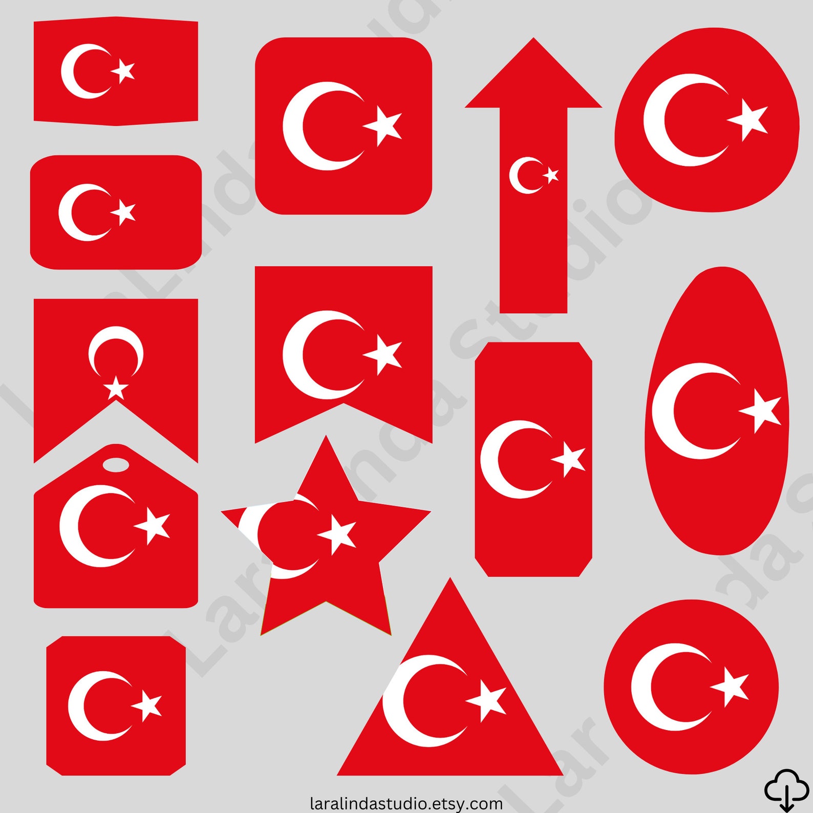 Turkey Flag Bundle 77 SVG & 77 PNG Printable Files for Ready to Use ...