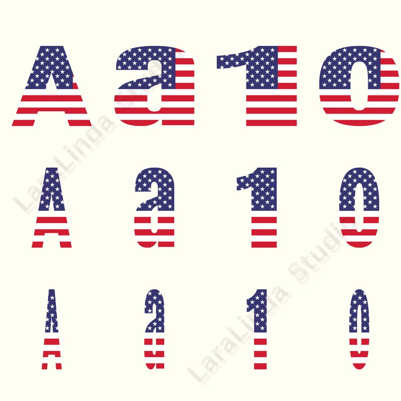 Svg Files for United States Flag Alphabet and Numbers USA Flag PNG ...