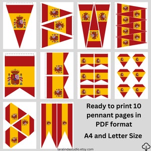 Spain Flag Bundle 77 SVG & PNG Printable Files for Ready to Use Designs ...