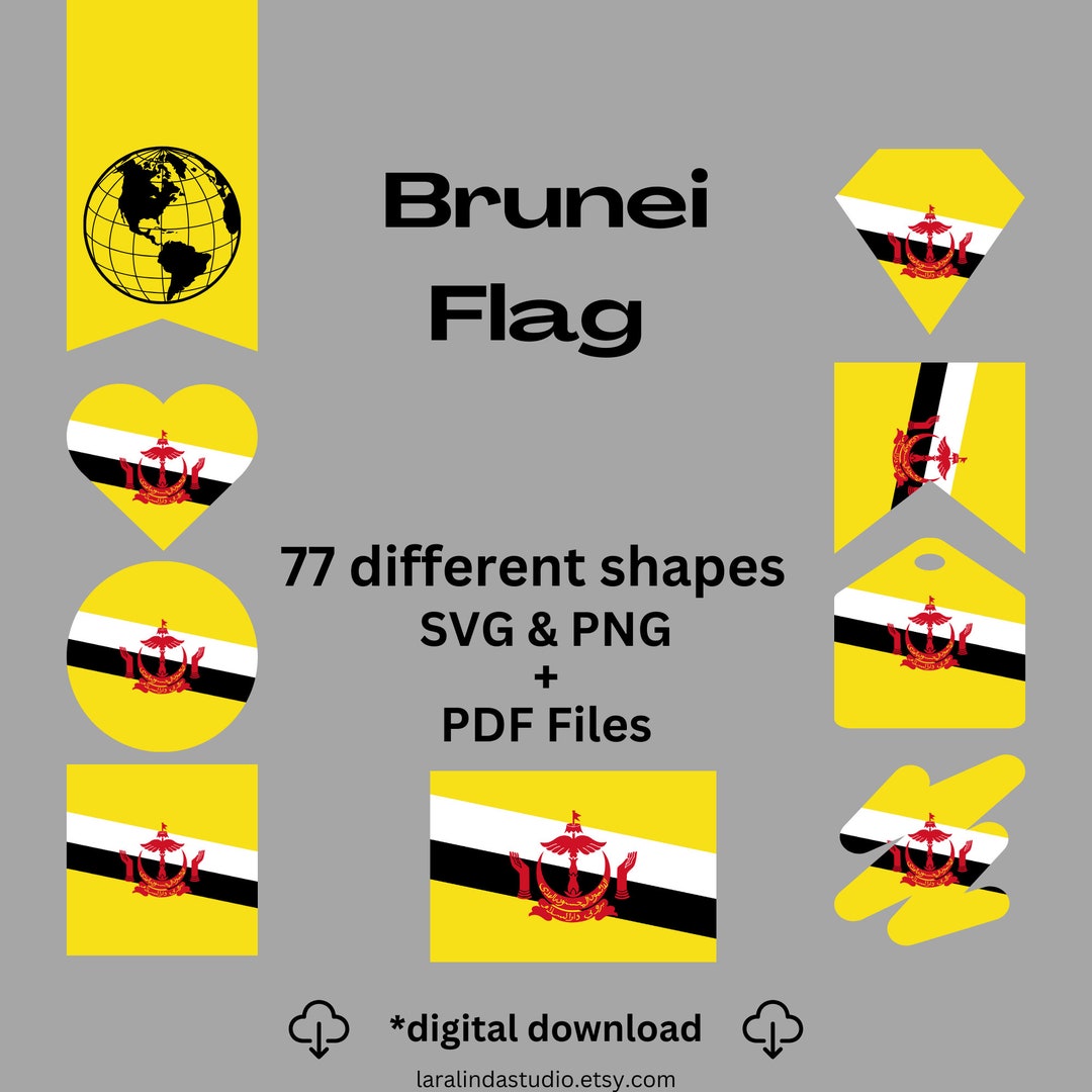 Brunei Flag Bundle 77 SVG & 77 PNG Printable Files for Ready to Use ...