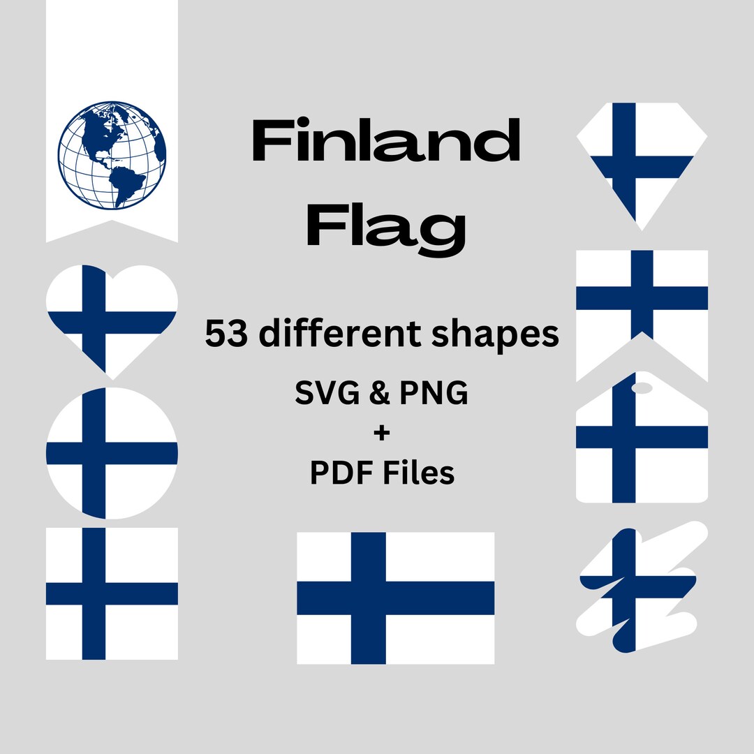 Finland Flag Bundle 53 SVG & PNG Printable Files for Ready to Use ...
