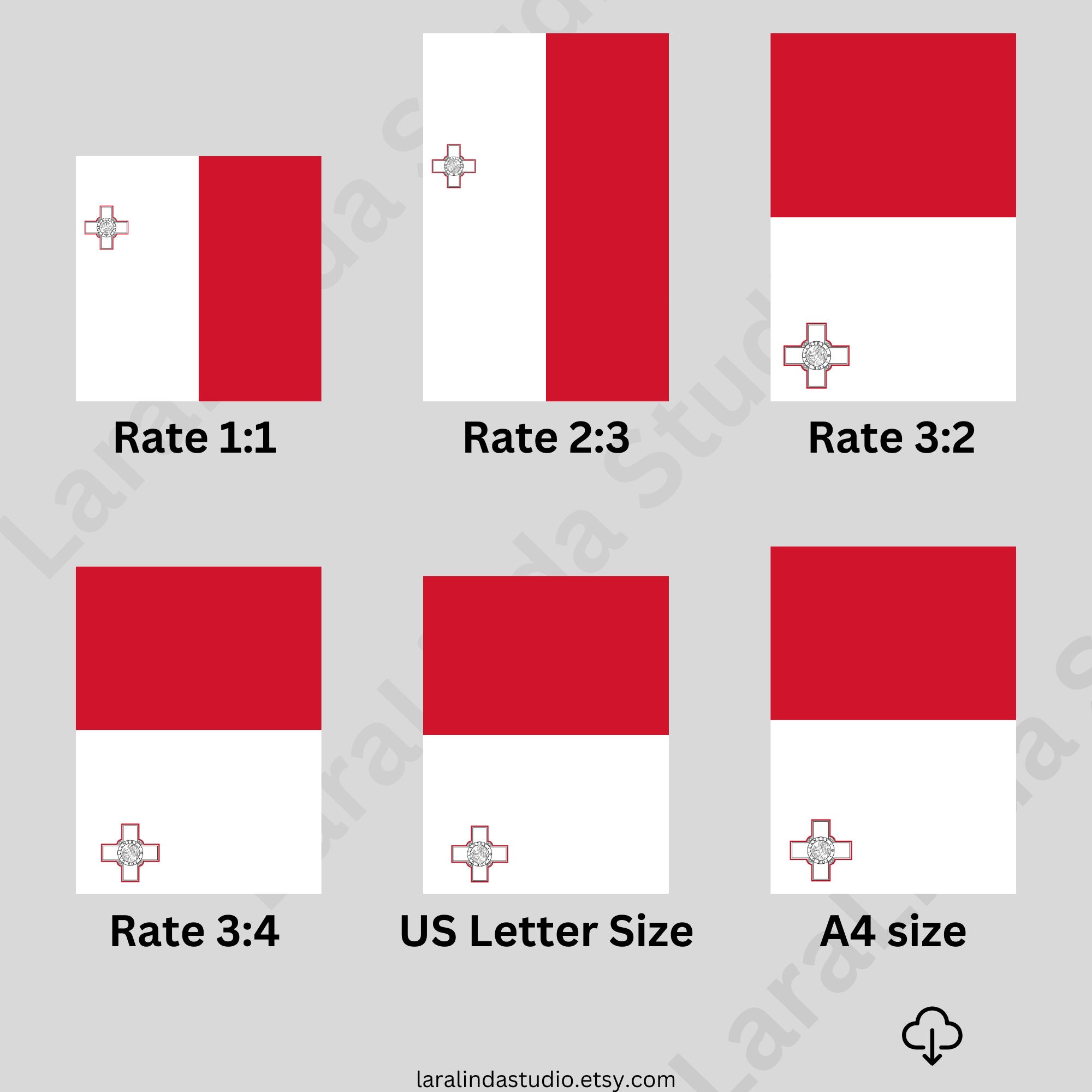 Malta Flag Bundle 77 SVG & PNG Printable Files for Ready to Use Designs ...