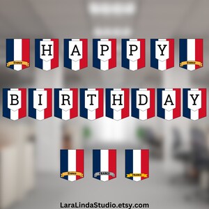 Happy Birthday Banner France Flag Themed Birthday Decoration Bon ...