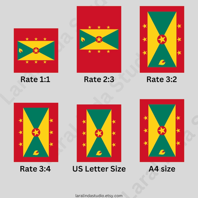 Grenada Flag Bundle 77 SVG & PNG Printable Files for Ready to Use ...