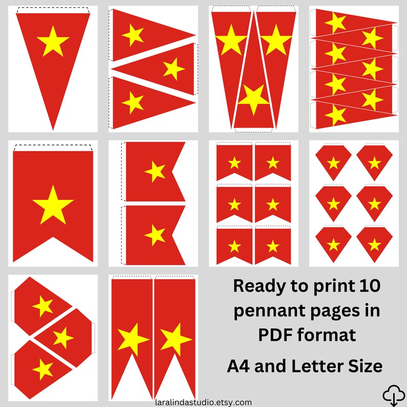 Vietnam Flag Bundle 77 SVG & 77 PNG Printable Files for Ready to Use ...