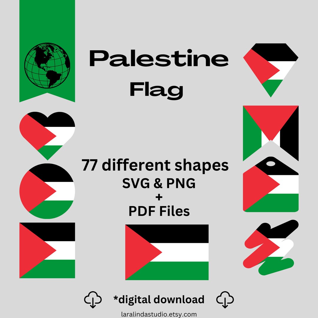 Palestine Flag Bundle 77 SVG & 77 PNG Printable Files for Ready to Use ...