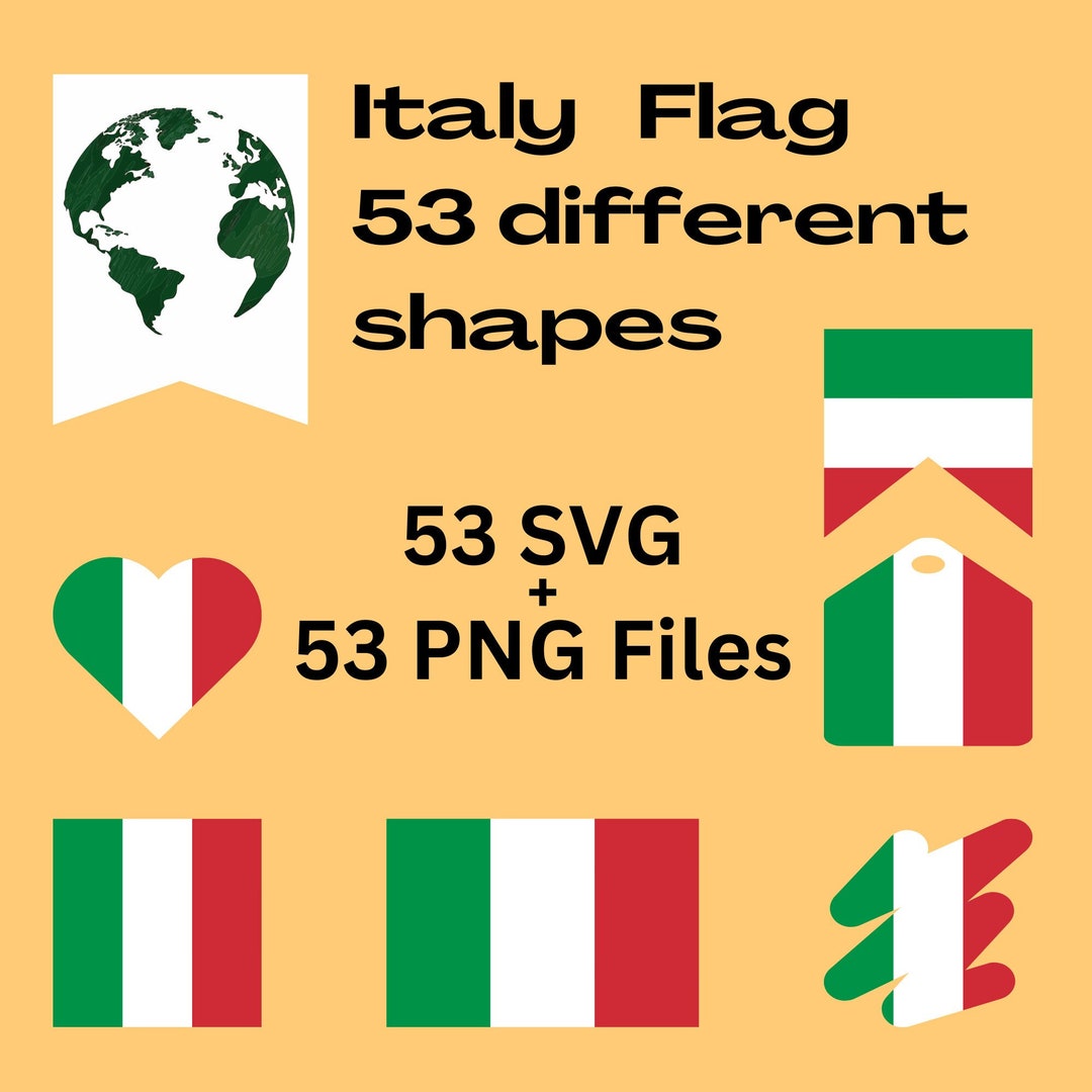 Italy Flag Bundle 53 SVG and PNG Files for Ready to Print Designs - Etsy