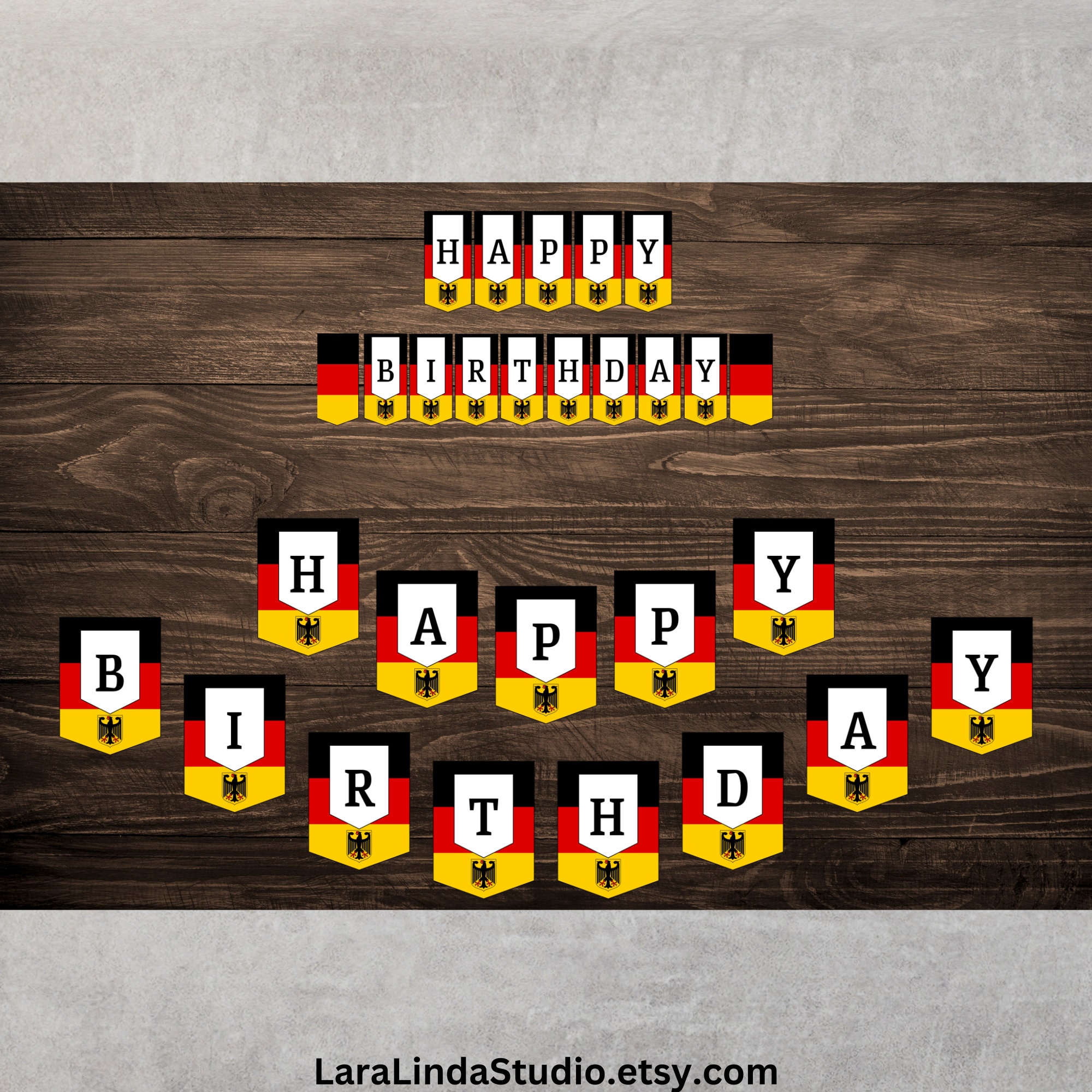 Happy Birthday Banner Germany Flag Themed Birthday Decoration Printable ...