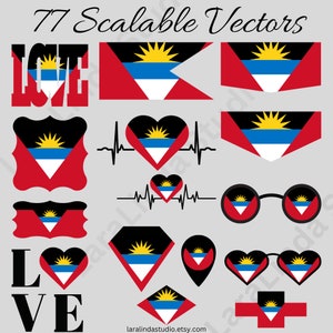 Antigua and Barbuda Flag Bundle 77 SVG & PNG Printable Files for Ready ...