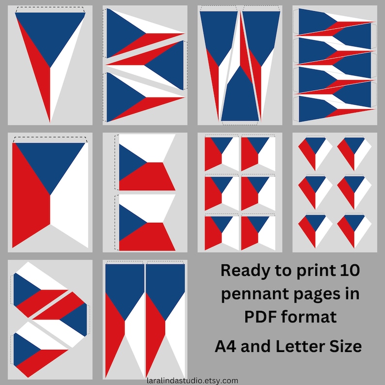 Czech Republic Flag Bundle 77 SVG & PNG Printable Files for Ready to ...