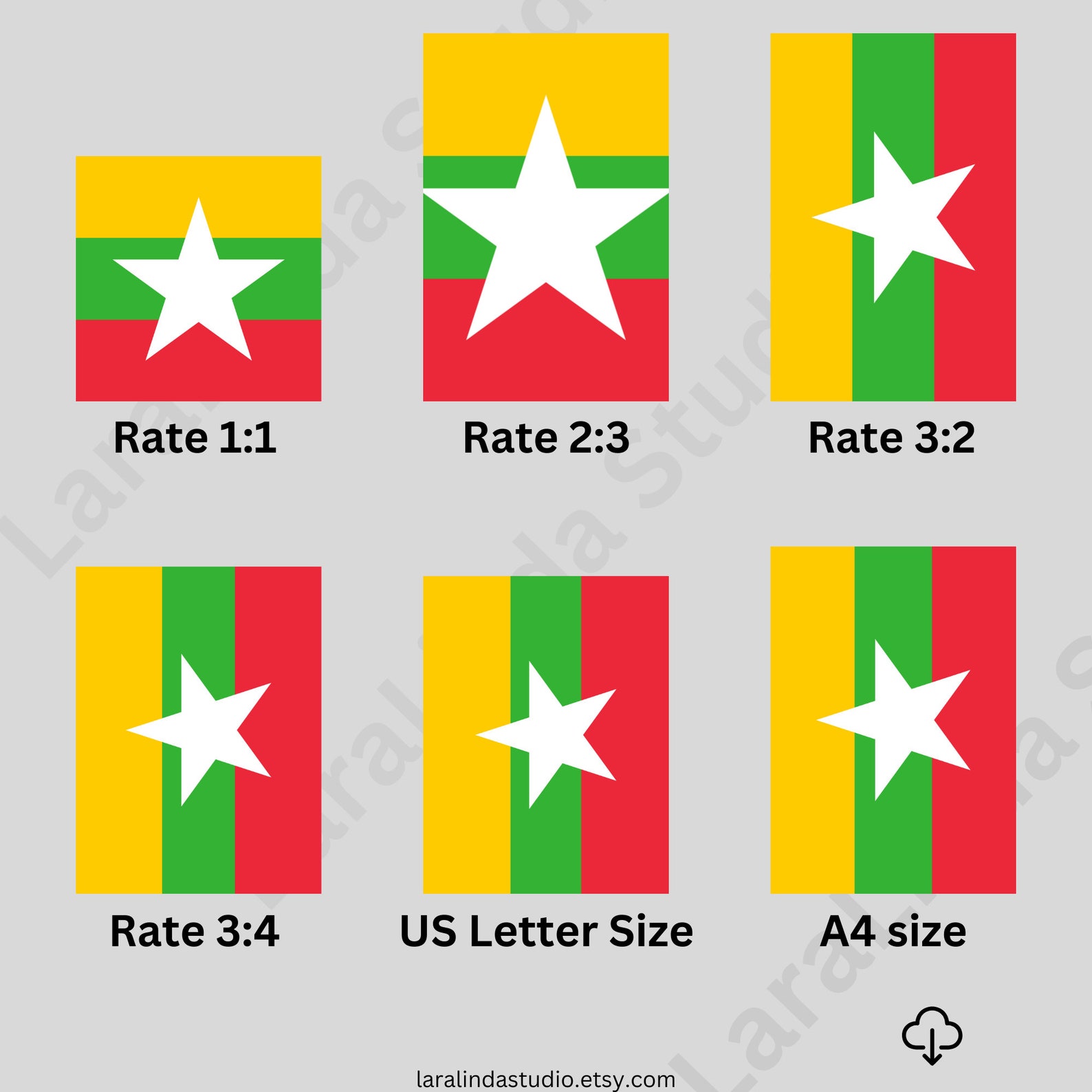 Myanmar Flag Bundle 77 SVG & 77 PNG Printable Files for Ready to Use ...