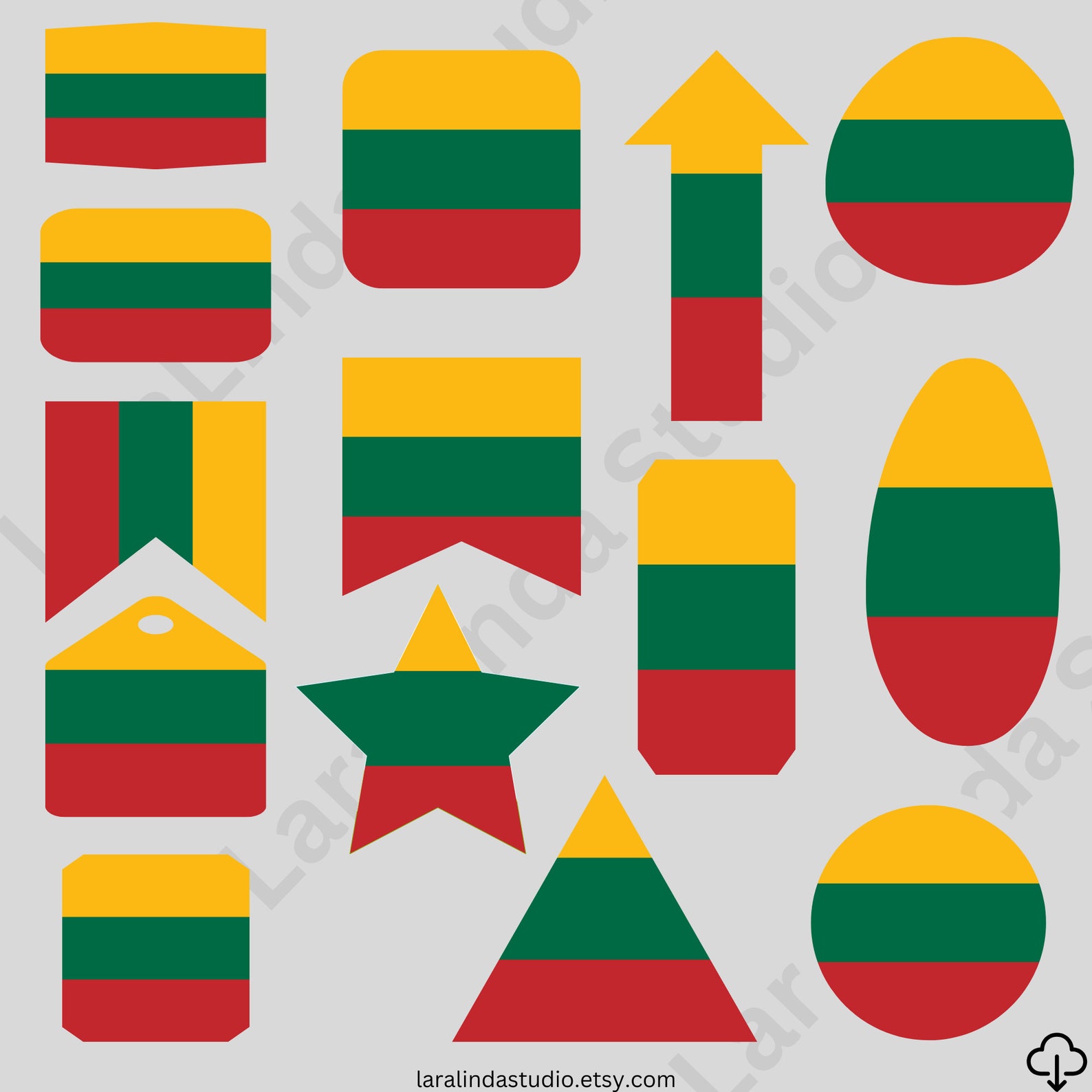 Lithuania Flag Bundle 77 SVG & PNG Printable Files for Ready to Use ...