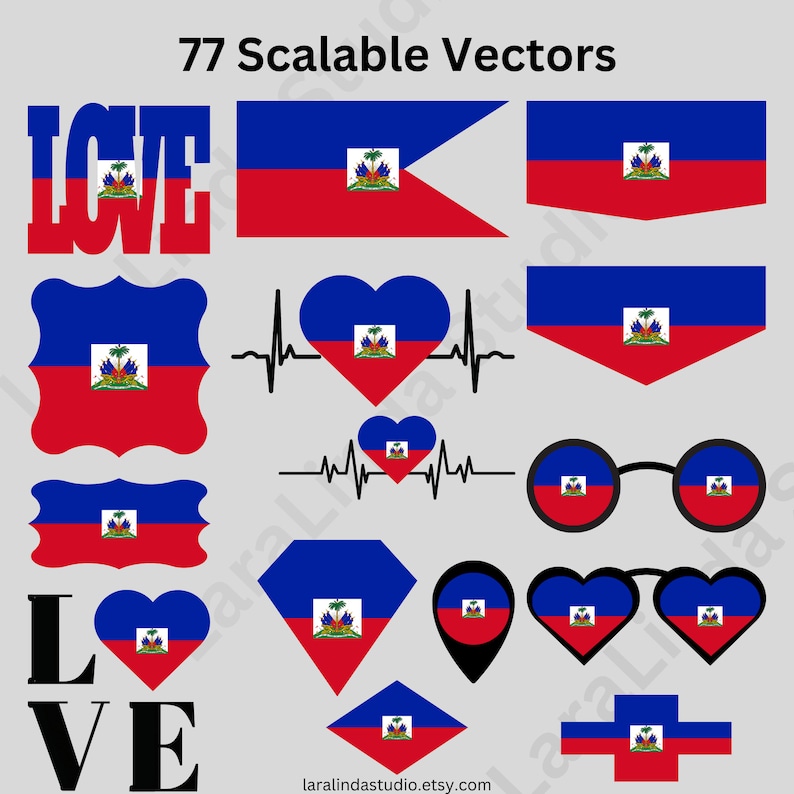 Haiti Flag Bundle 77 SVG & PNG Printable Files for Ready to Use Designs ...
