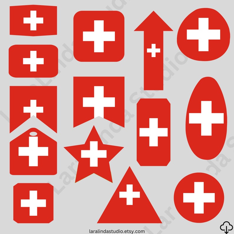 Switzerland Flag Bundle 77 SVG & PNG Printable Files for Ready to Use ...