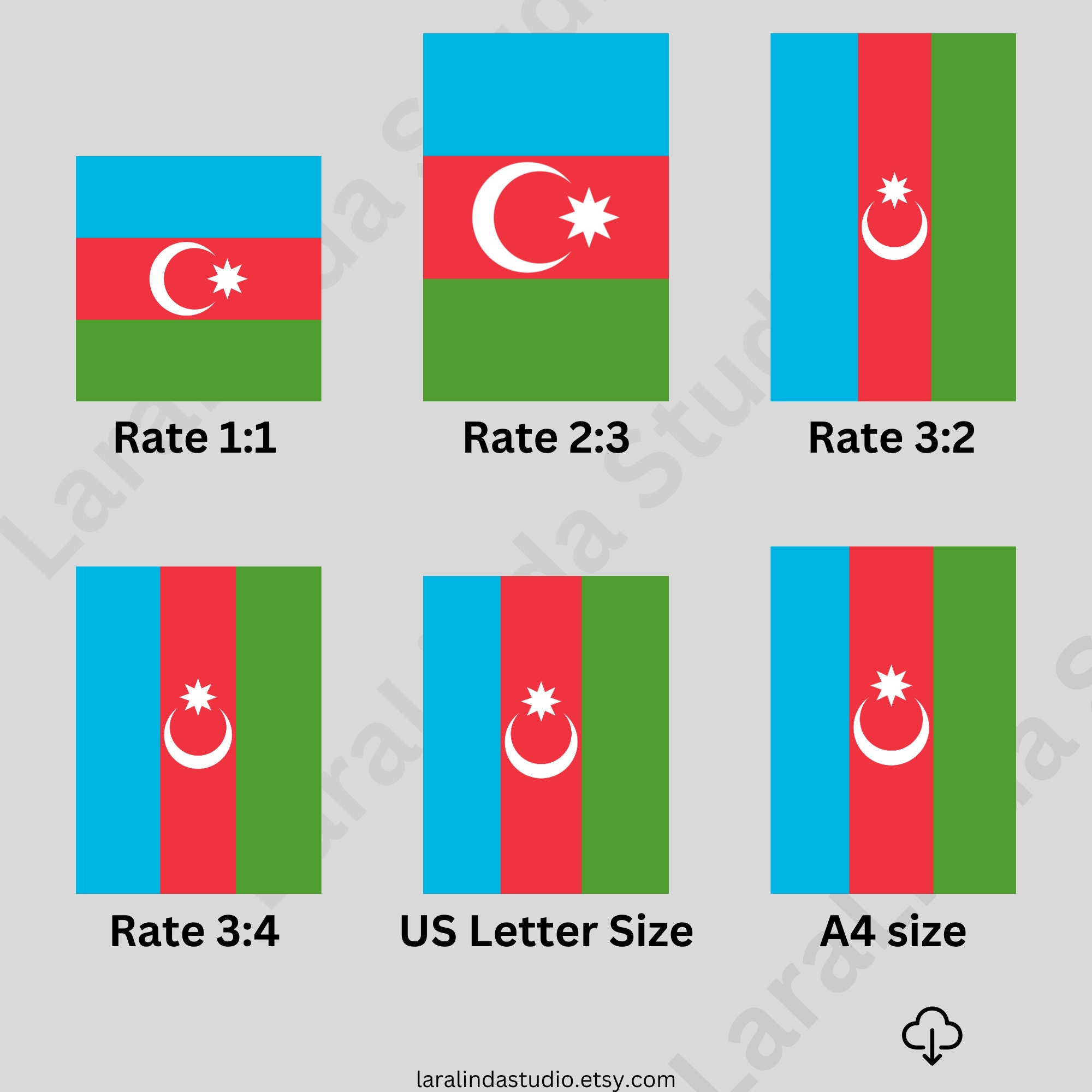 Azerbaijan Flag Bundle 77 SVG & 77 PNG Printable Files for Ready to Use ...