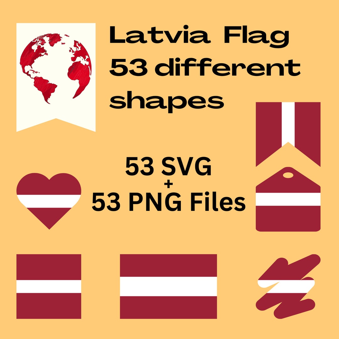 Latvia Flag Bundle 53 SVG and PNG Files for Ready to Print Designs - Etsy