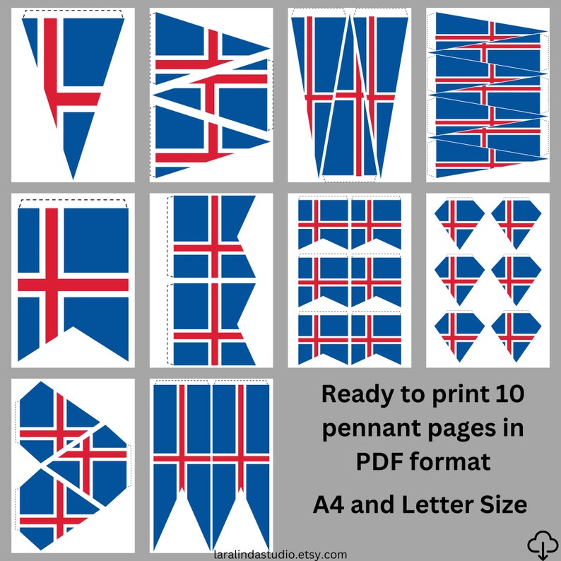 Iceland Flag Bundle 77 SVG & PNG Printable Files for Ready to Use ...