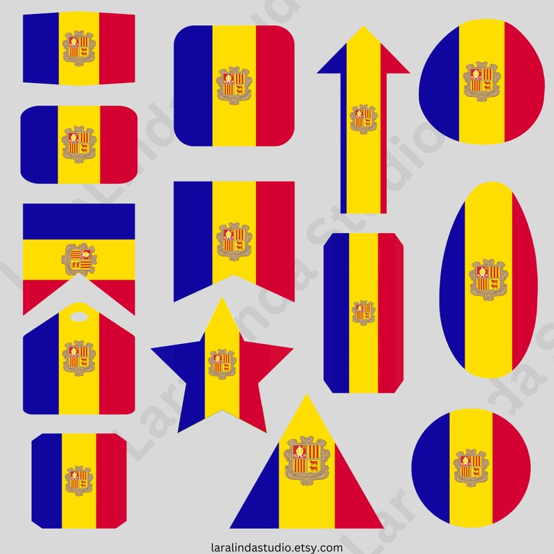 Andorra Flag Bundle 77 SVG & PNG Printable Files for Ready to Use ...