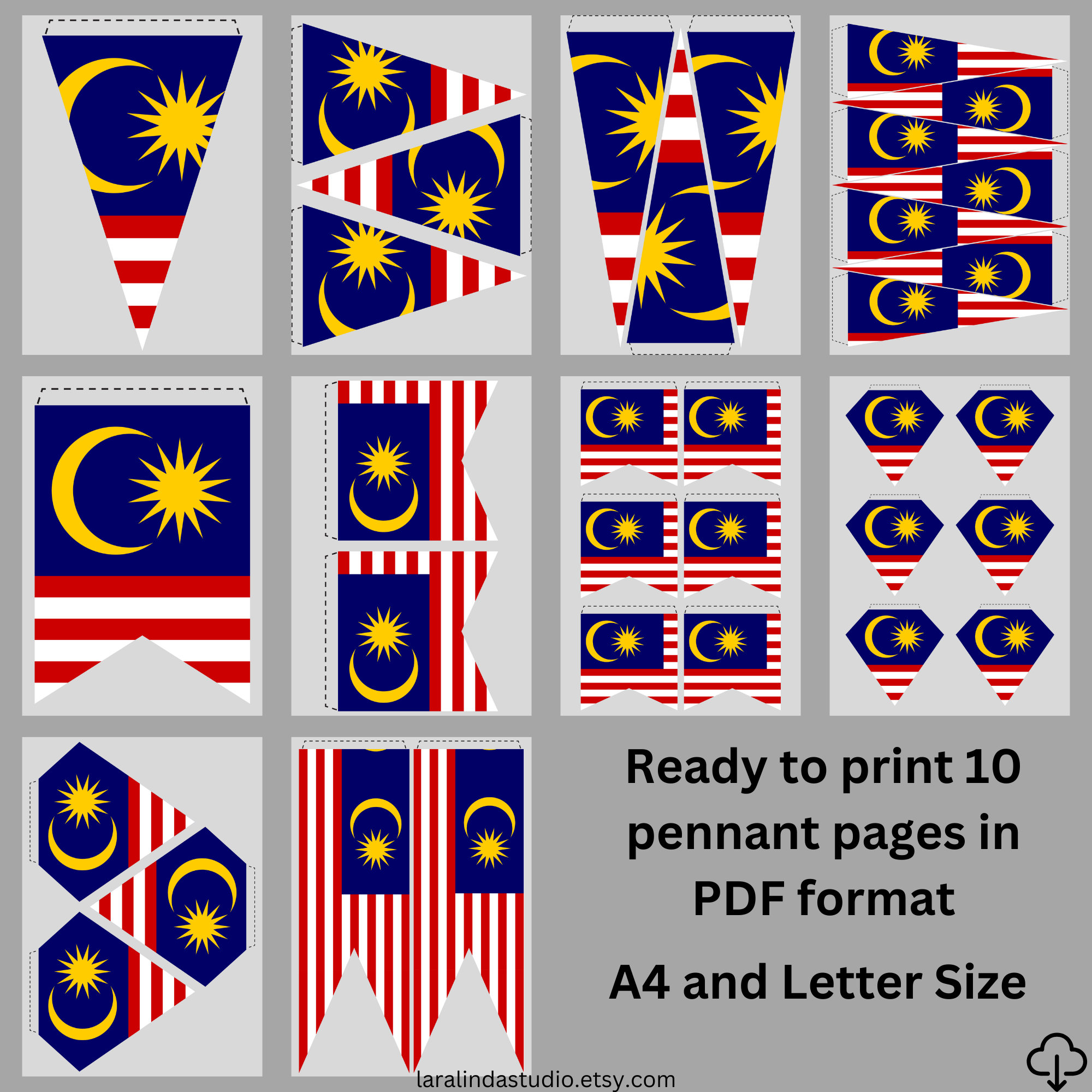 Malaysia Flag Bundle 77 SVG & 77 PNG Printable Files for Ready to Use ...