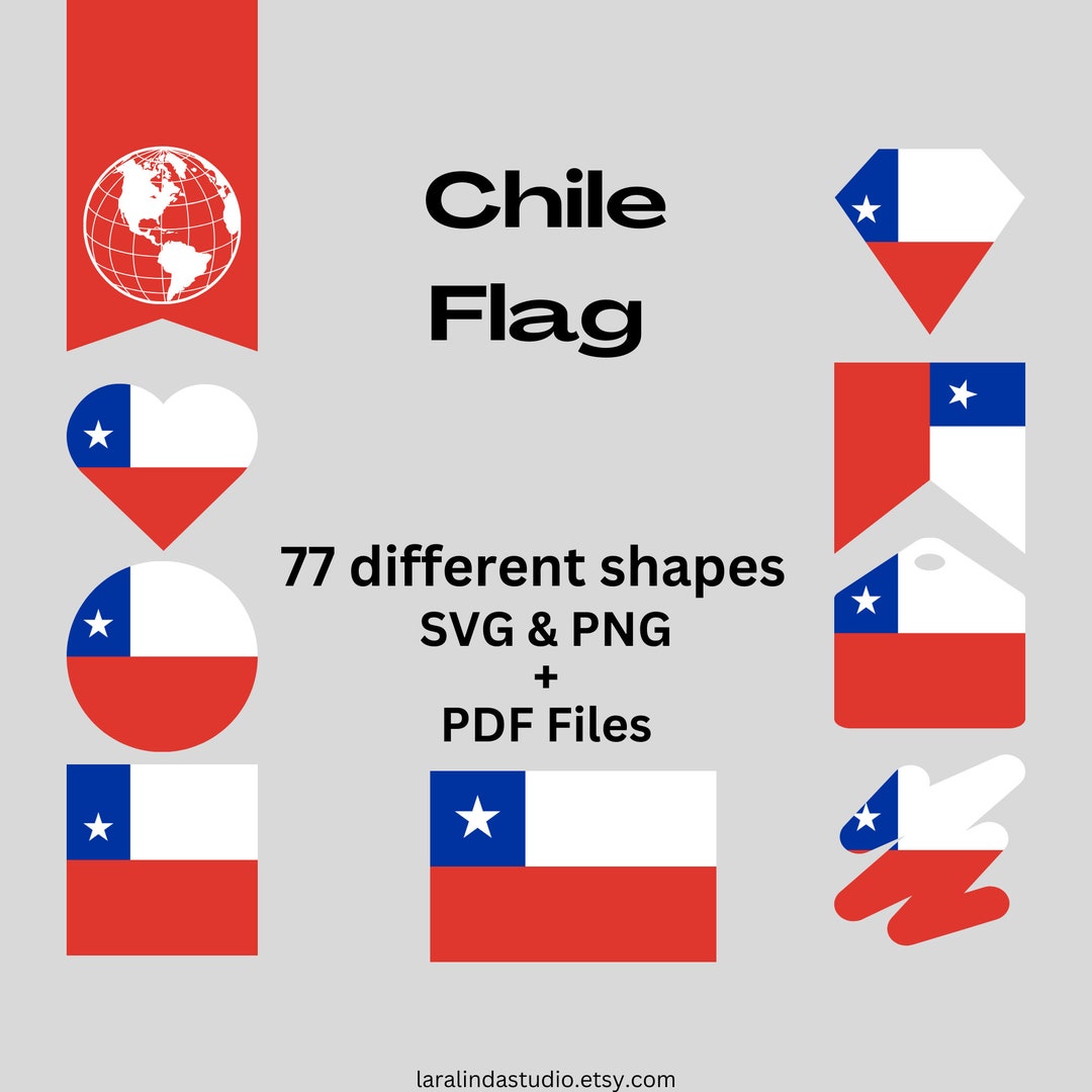 Chile Flag Bundle 77 SVG & PNG Printable Files for Ready to Use Designs ...