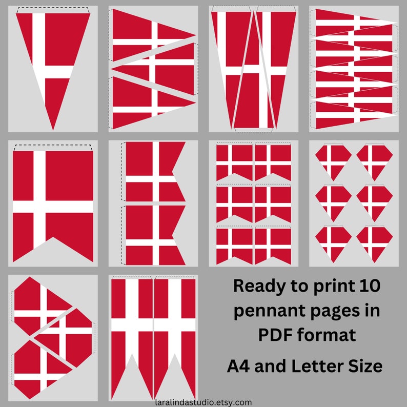 Denmark Flag Bundle 77 SVG & PNG Printable Files for Ready to Use ...