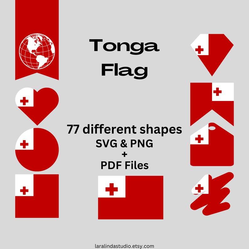 Tonga Flag Bundle 77 SVG & PNG Printable Files for Ready to Use Designs ...