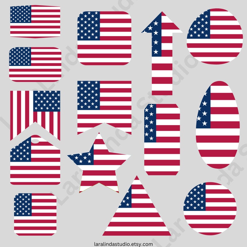 USA Flag Bundle 77 SVG & PNG Printable Files for Ready to Use Designs ...