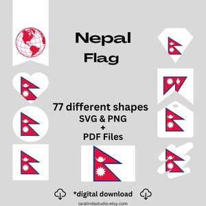 Nepal Flag Bundle 77 SVG & 77 PNG Printable Files for Ready to Use ...