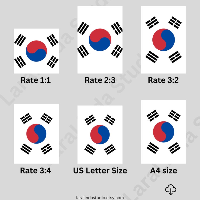 South Korea Flag Bundle 77 SVG & 77 PNG Printable Files for Ready to ...