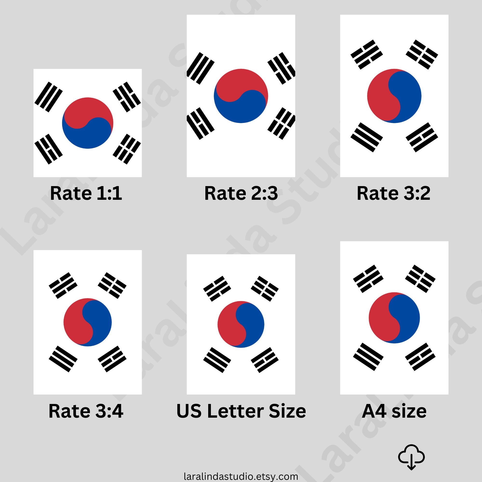South Korea Flag Bundle 77 SVG & 77 PNG Printable Files for Ready to ...