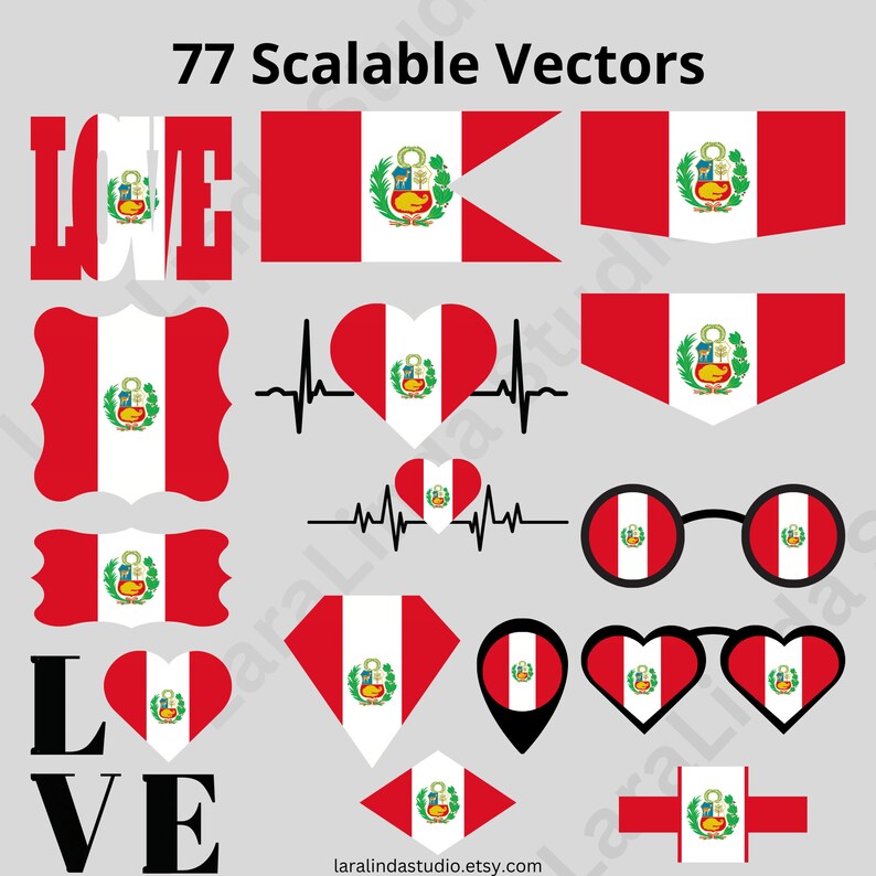 Peru Flag Bundle 77 SVG & PNG Printable Files for Ready to Use Designs ...