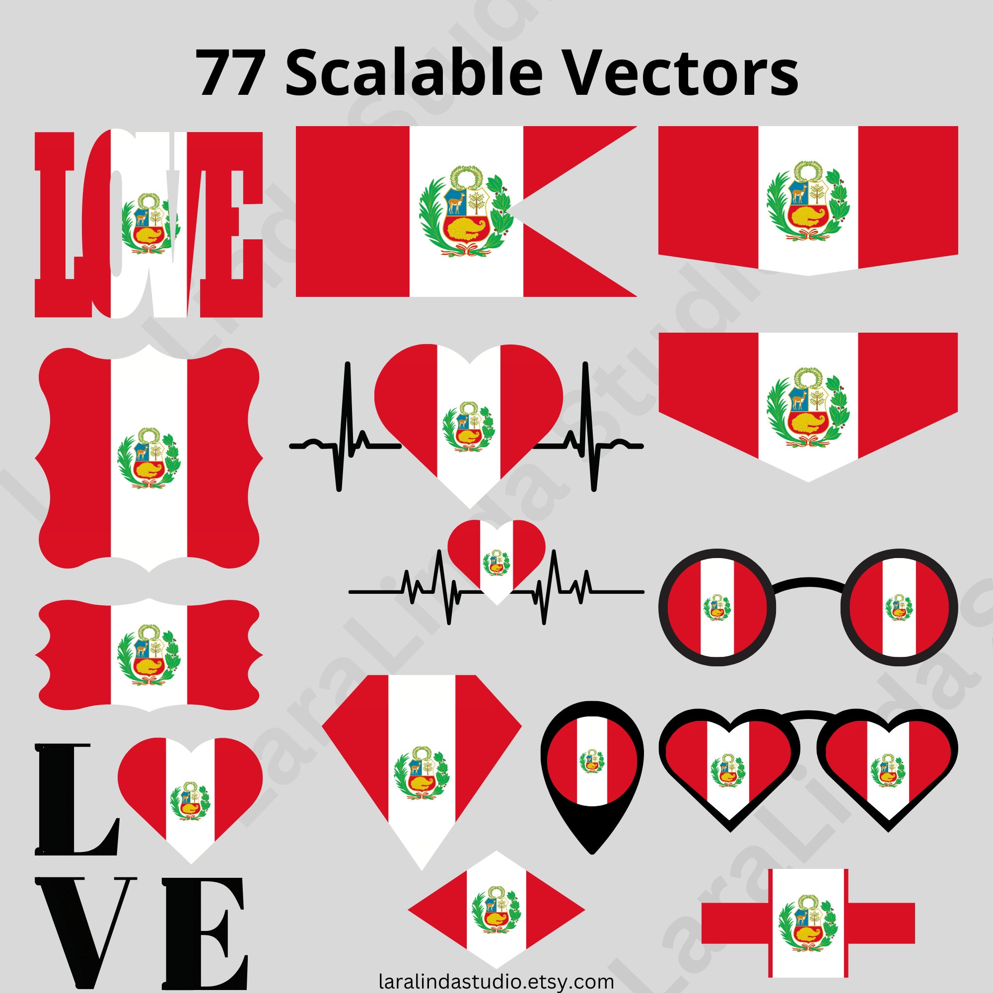 Peru Flag Bundle 77 SVG & PNG Printable Files for Ready to Use Designs ...