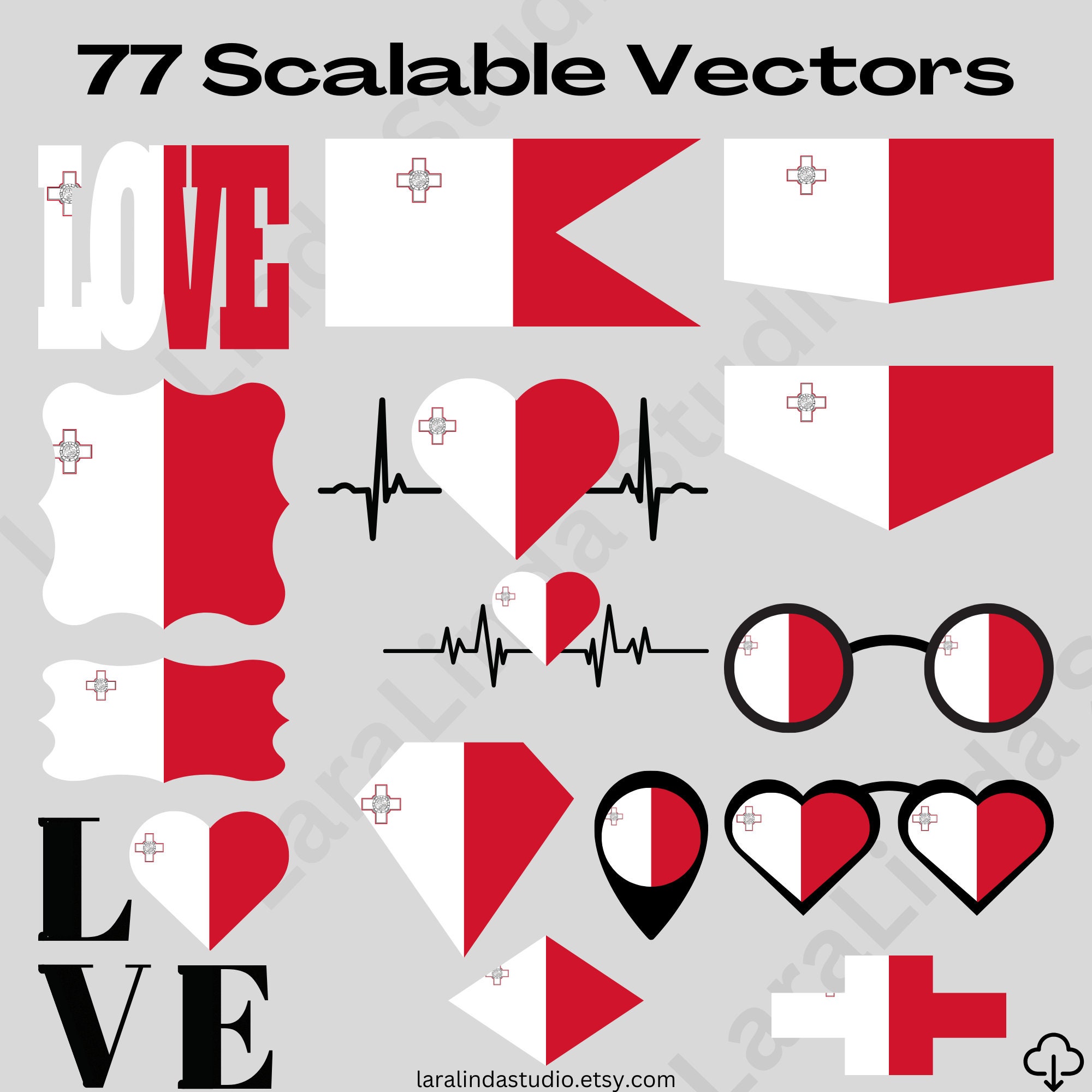 Malta Flag Bundle 77 SVG & PNG Printable Files for Ready to Use Designs ...
