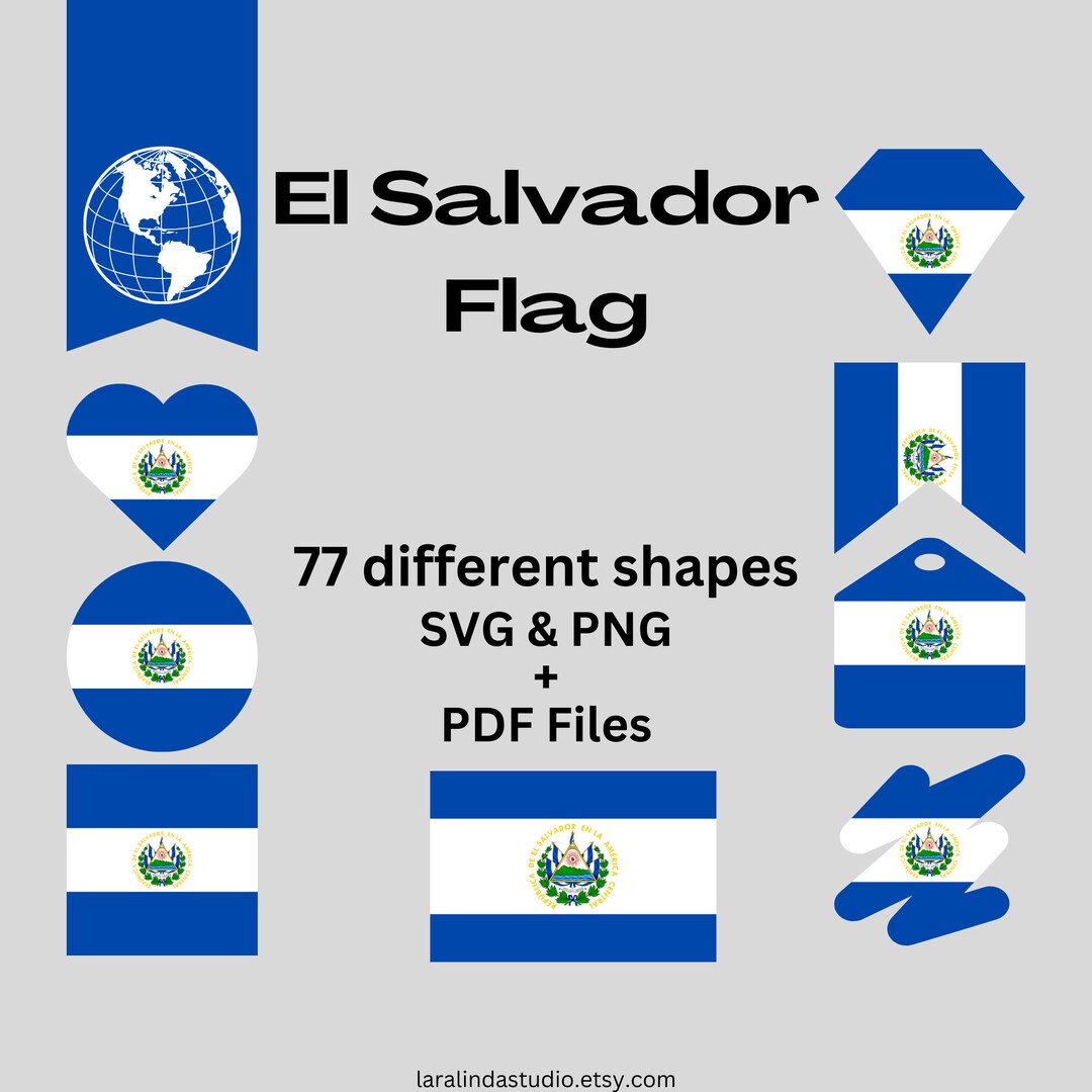 El Salvador Flag Bundle 77 SVG & PNG Printable Files for Ready to Use ...