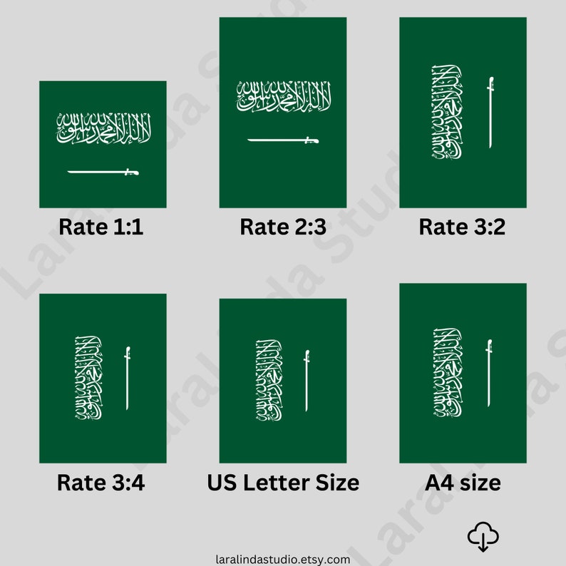 Saudi Arabia Flag Bundle 77 SVG & 77 PNG Printable Files for Ready to ...