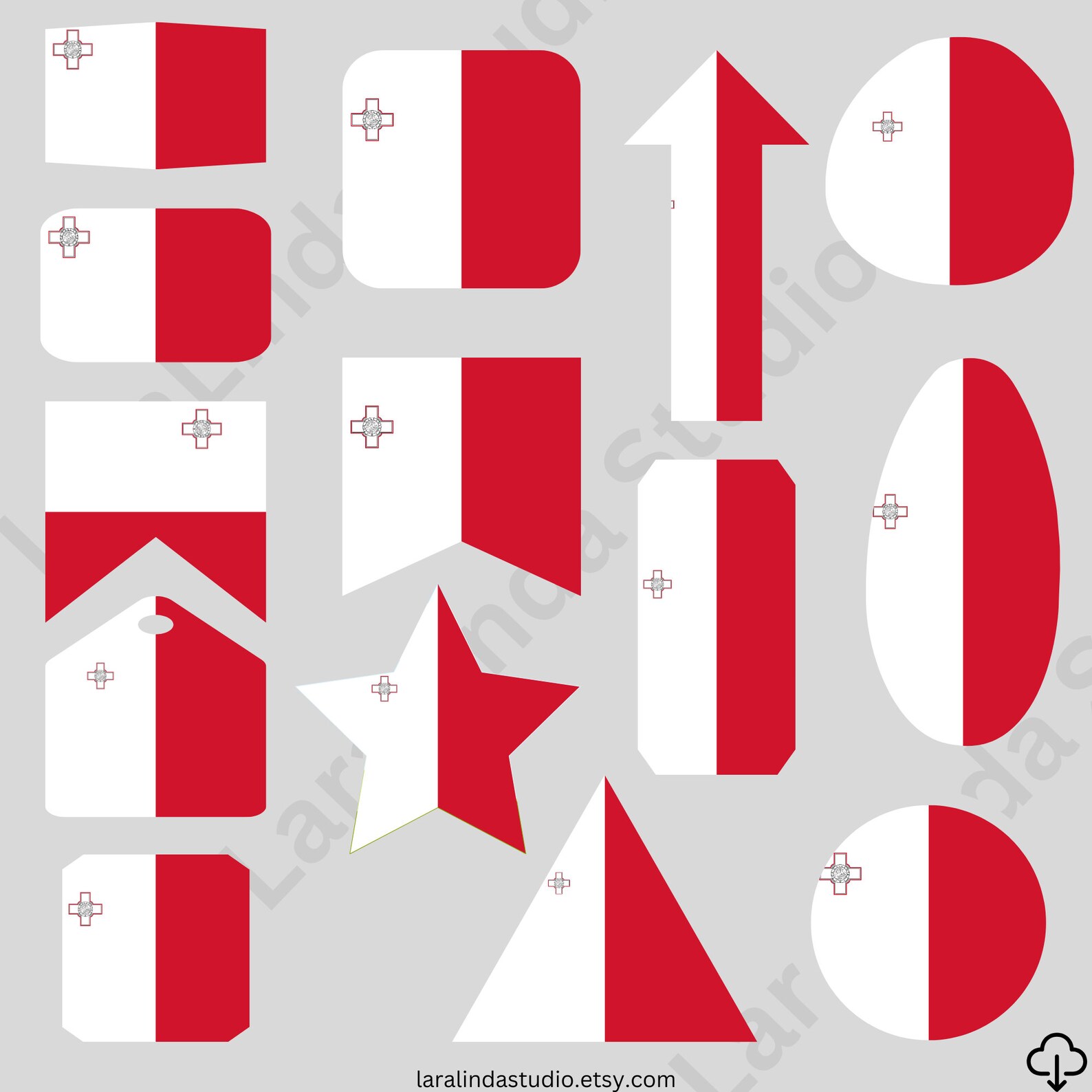 Malta Flag Bundle 77 SVG & PNG Printable Files for Ready to Use Designs ...