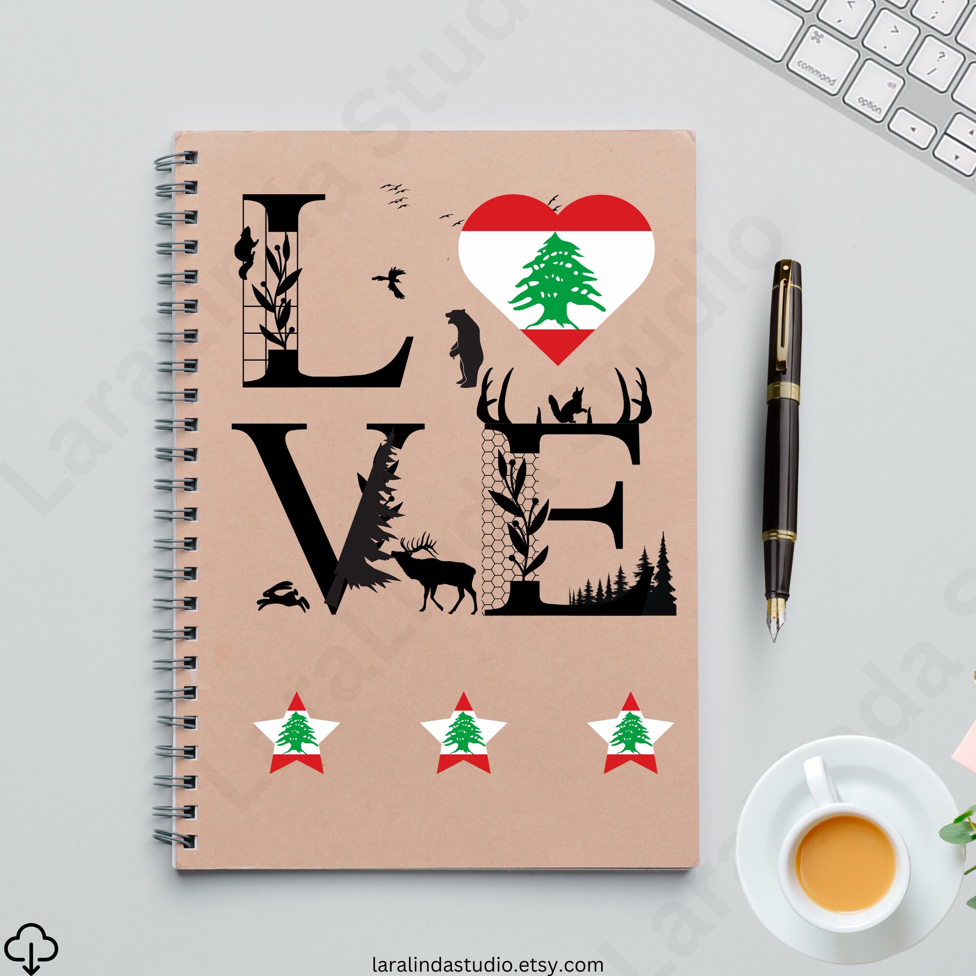 Lebanon Flag Bundle 77 SVG & 77 PNG Printable Files for Ready to Use ...