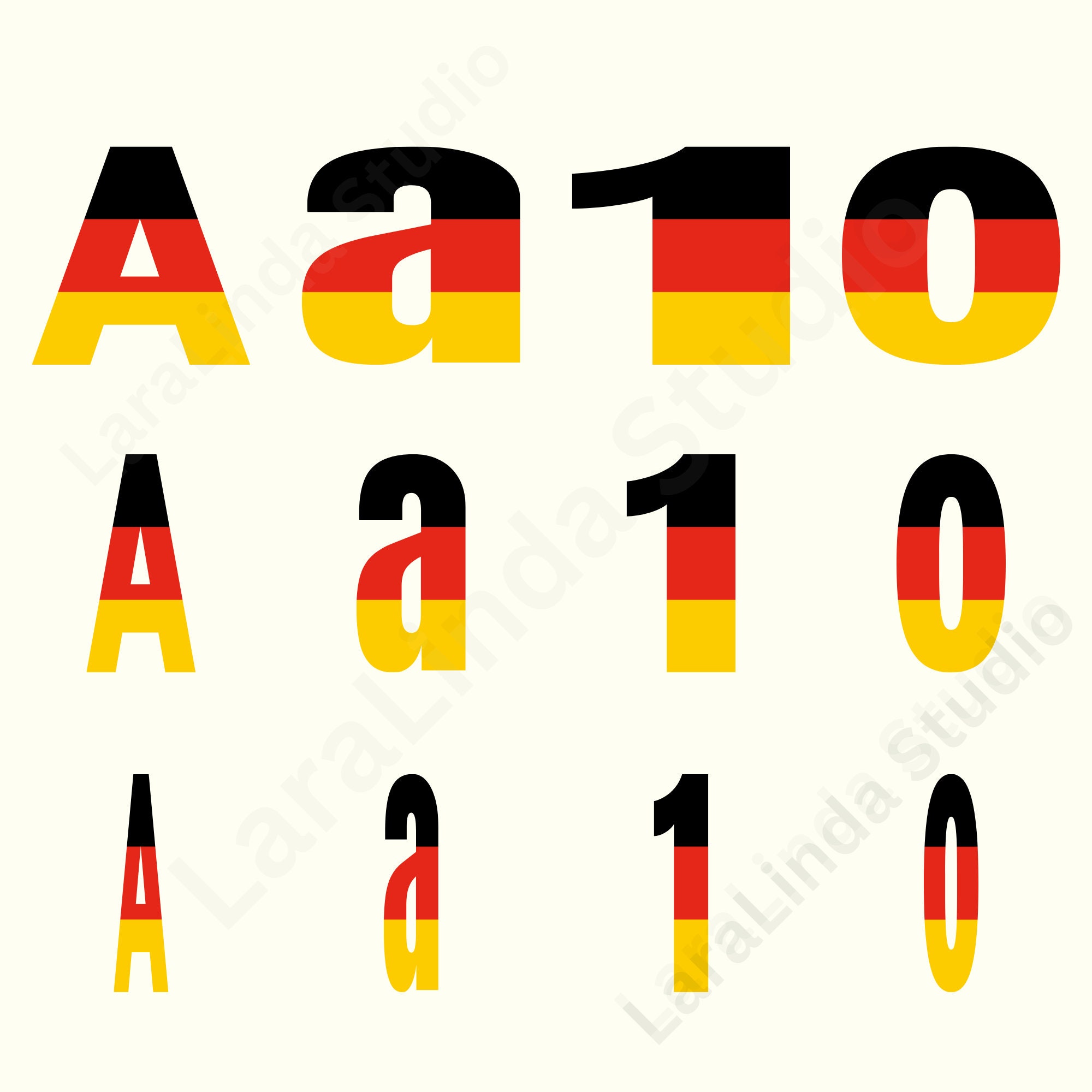 Germany Flag Alphabet and Numbers Svg Files 186 Files - Etsy