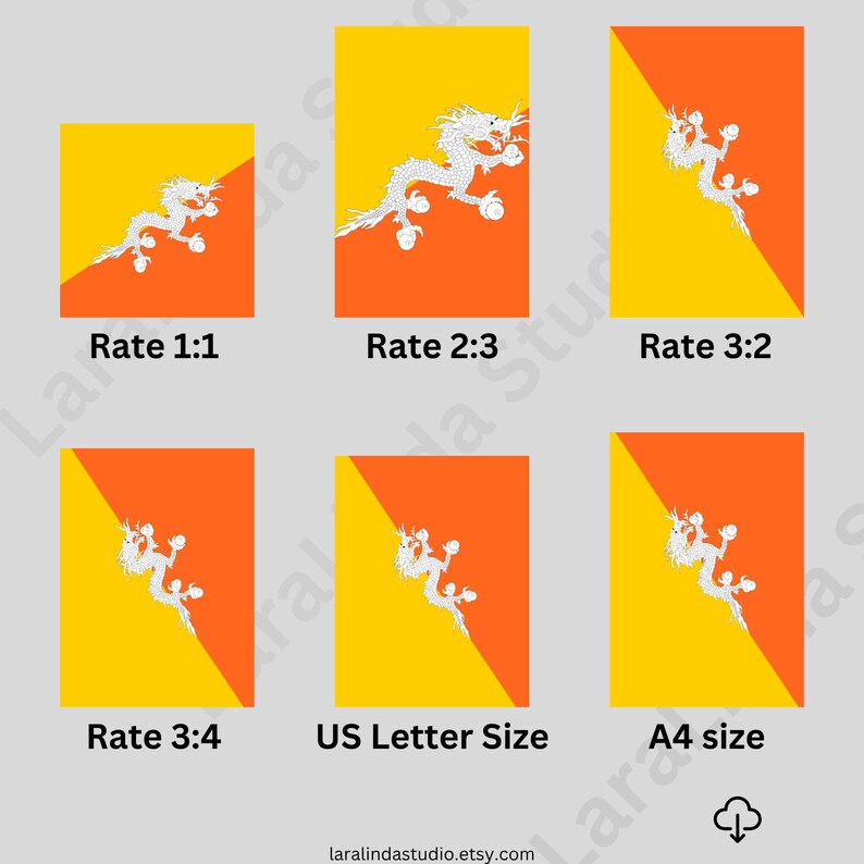 Bhutan Flag Bundle 77 SVG & 77 PNG Printable Files for Ready to Use ...