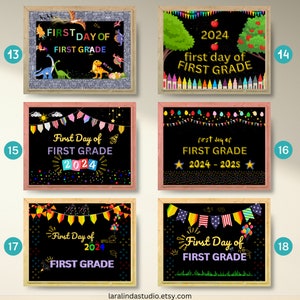 Printable First Day of First Grade Sign 22 Different School Sign ...