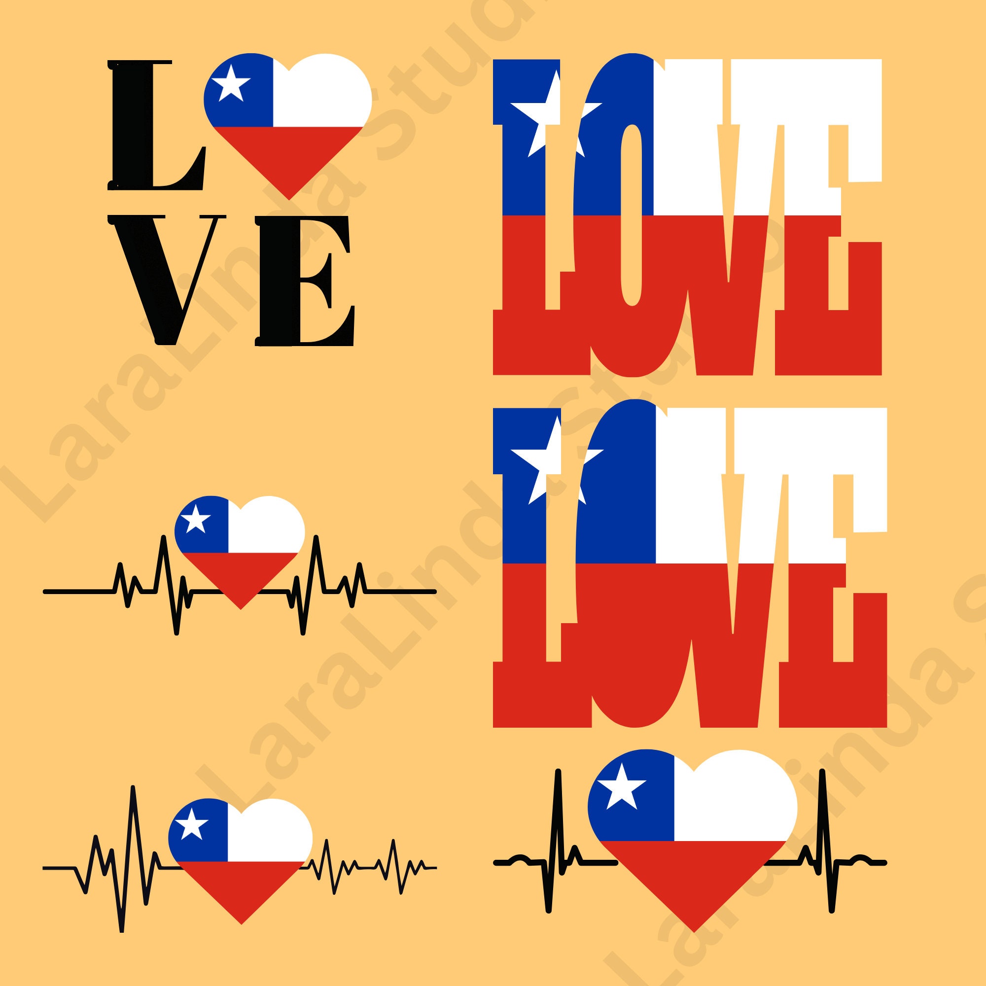 Chile Flag Bundle 53 SVG PNG Files for Ready to Print South America ...