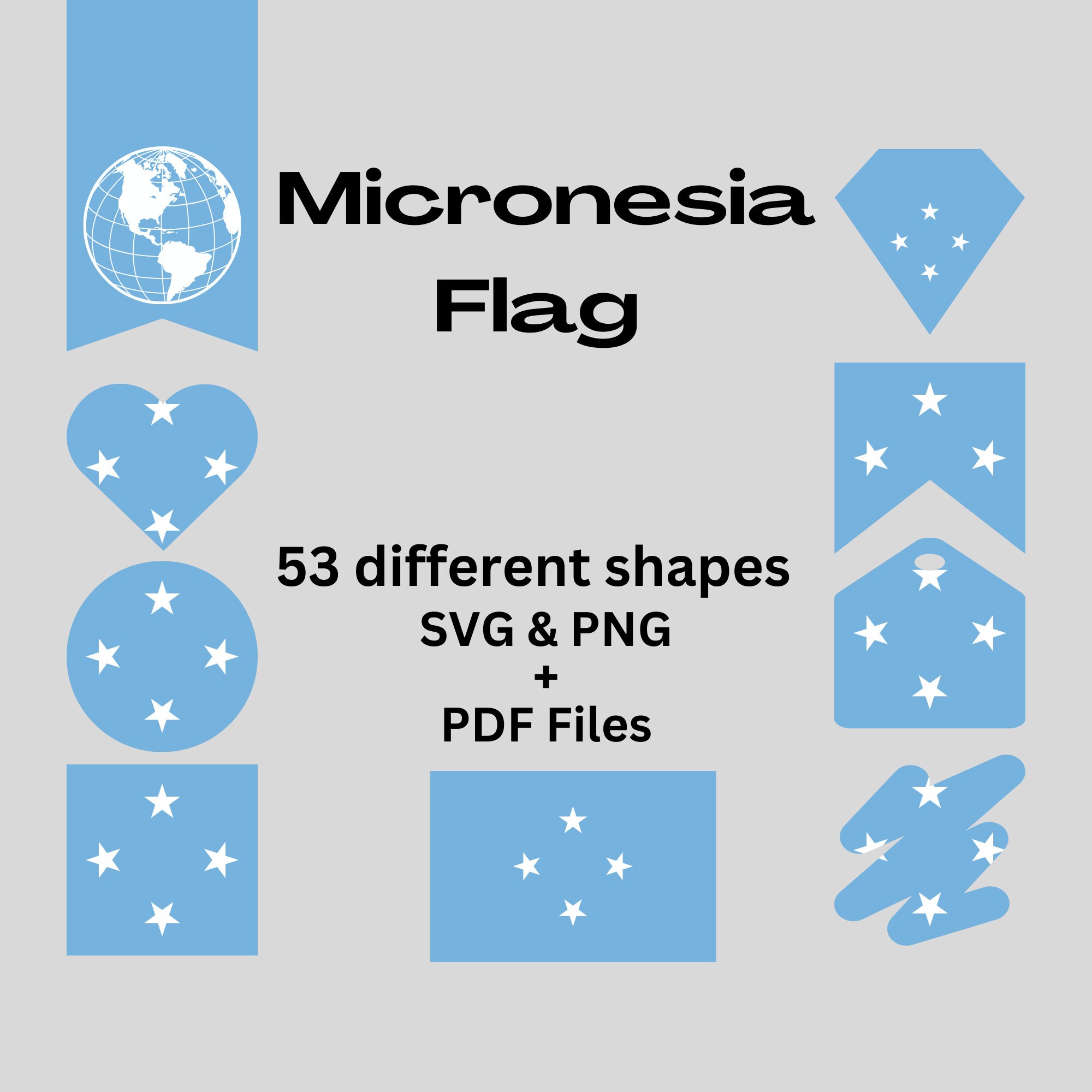 Micronesia Flag Bundle 53 SVG & PNG Printable Files for Ready to Use ...