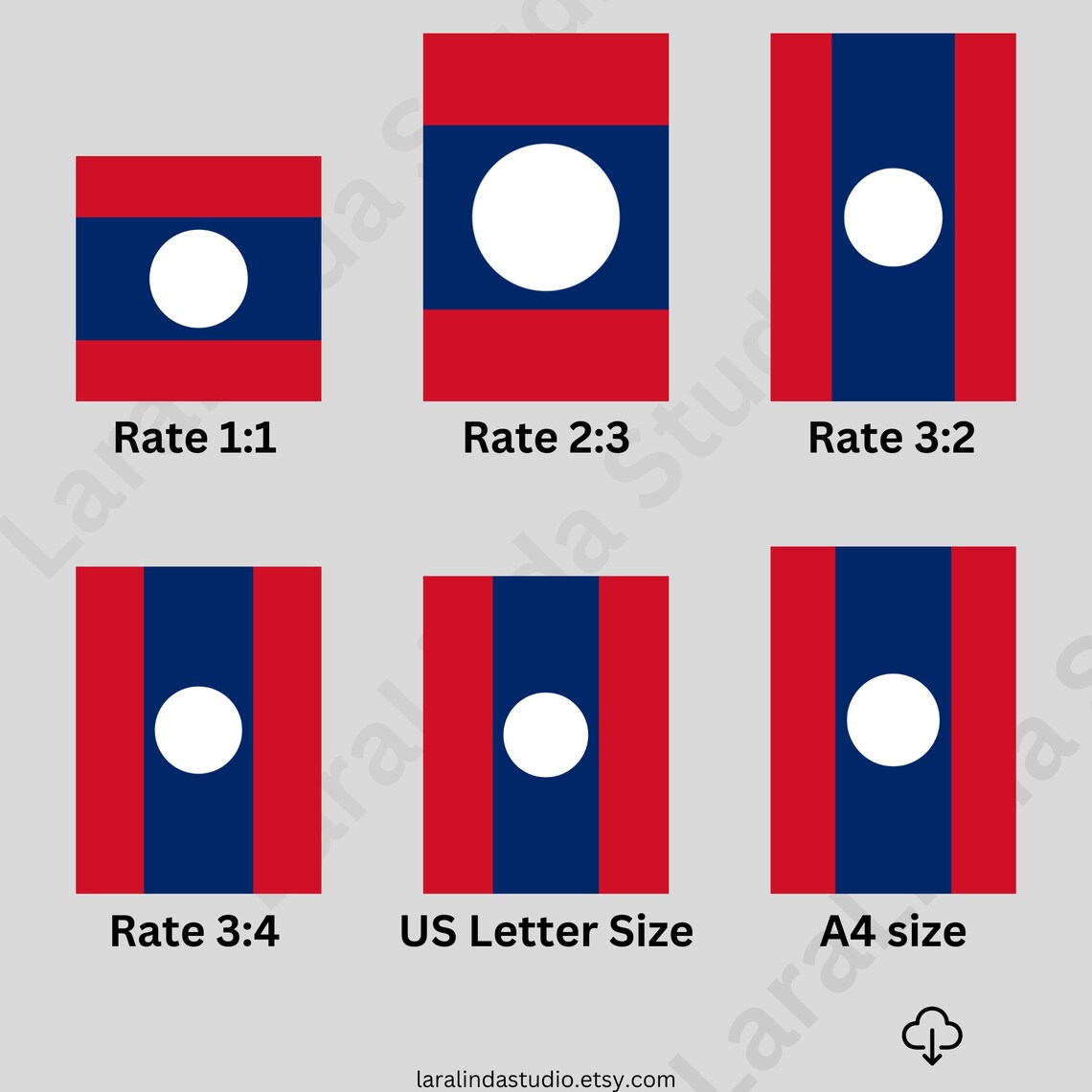 Laos Flag Bundle 77 SVG & 77 PNG Printable Files for Ready to Use ...