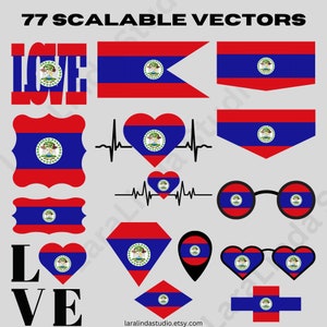 Belize Flag Bundle 77 SVG & PNG Printable Files for Ready to Use ...