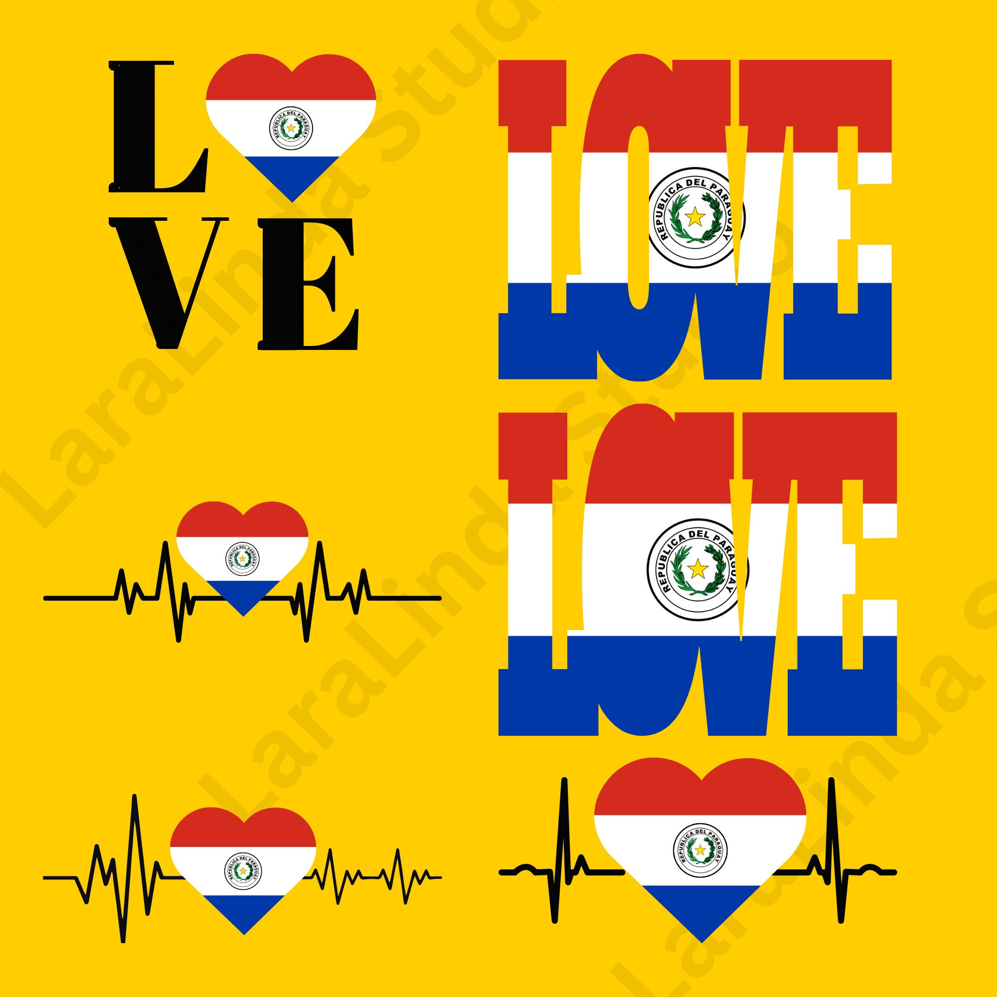 Paraguay Flag Bundle 53 SVG PNG Files for Ready to Print South America ...