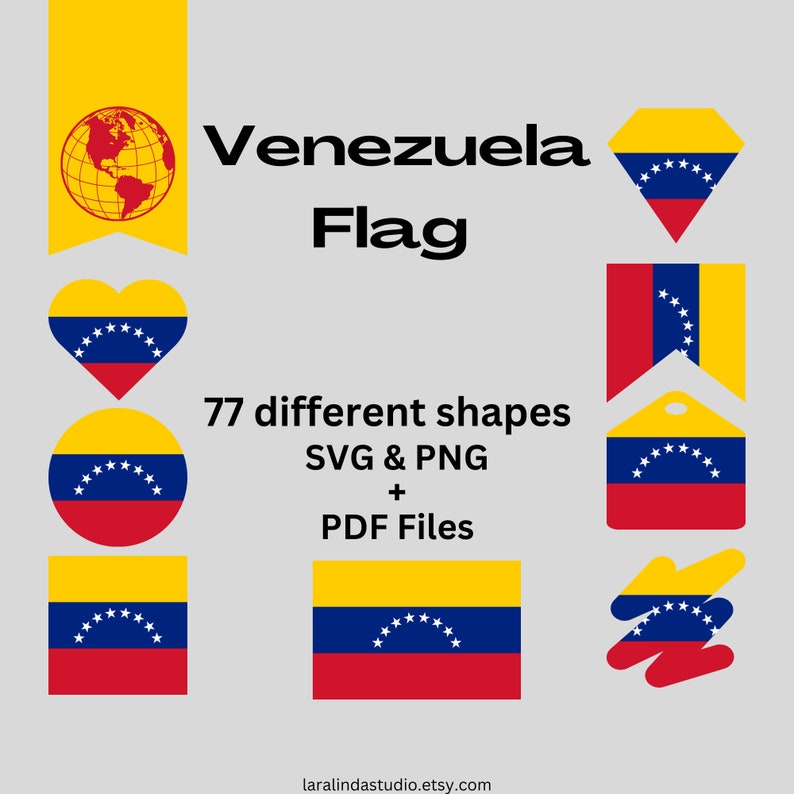 Venezuela Republic Flag Bundle 77 SVG & PNG Printable Files for Ready ...