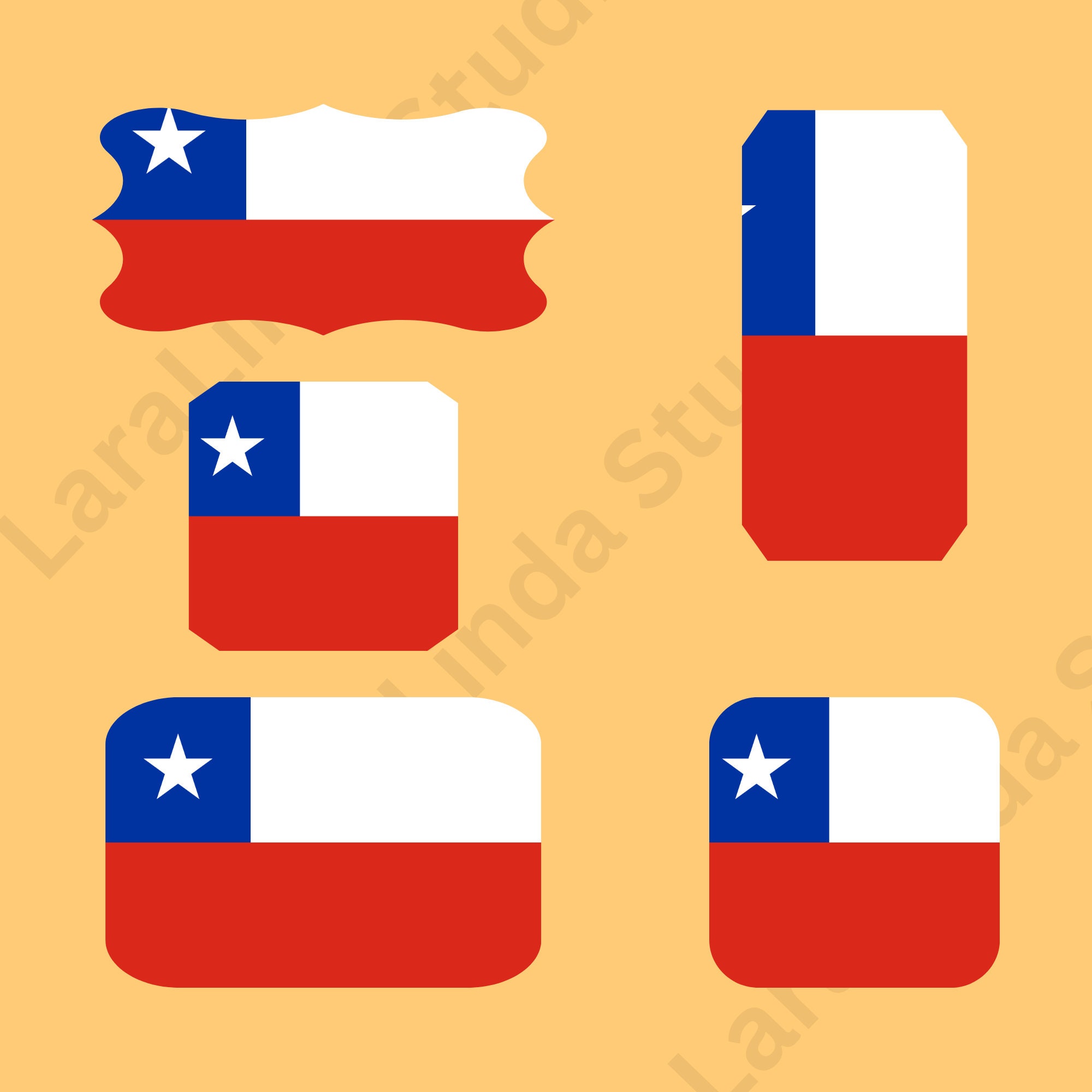 Chile Flag Bundle 53 SVG PNG Files for Ready to Print South America ...