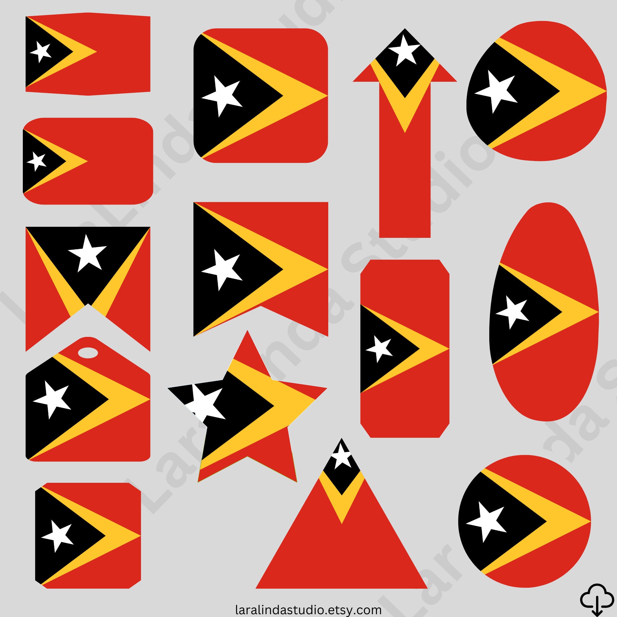 Timor-leste Flag Bundle 77 SVG & 77 PNG Printable Files for Ready to ...