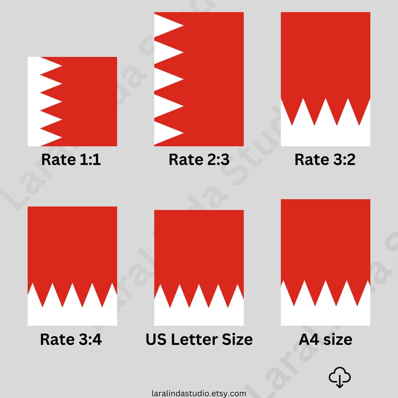 Bahrain Flag Bundle 77 SVG & 77 PNG Printable Files for Ready to Use ...